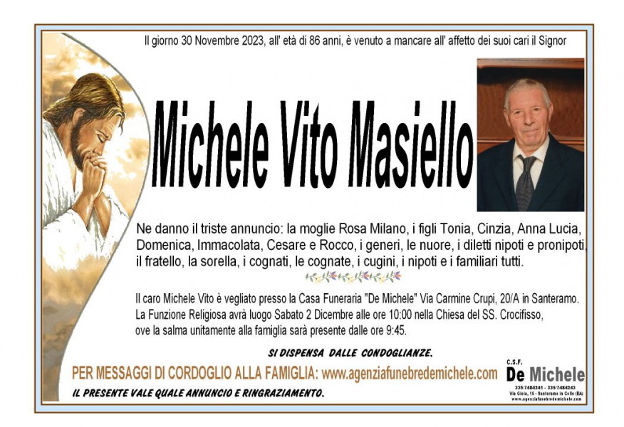 Michele Vito Masiello - Centro Servizi Funebri De Michele Michele Vito Masiello - Centro Servizi Funebri De Michele